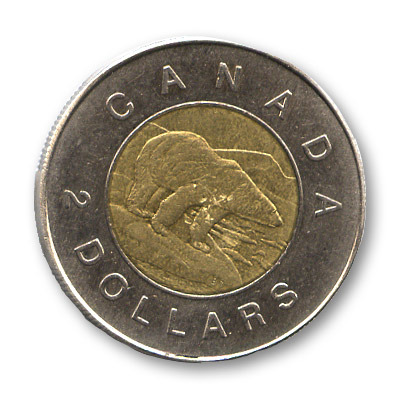 Two-Sided Canadian Twoonie (Heads) by Roy Kueppers